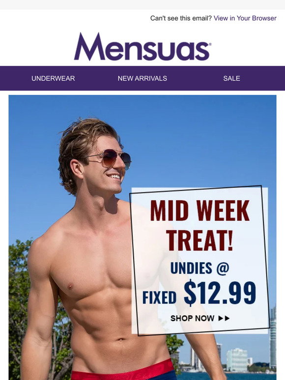 Mensuas: Mid Week Treat! Undies @ Fixed $12.99 | Milled