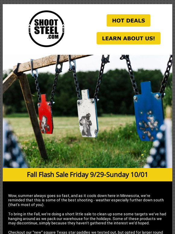 ShootSteel: Fall Flash Sale Starts Friday, Here's Your Sneak Peek! | Milled