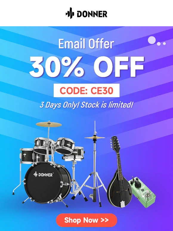 Donner Music: 🔊30% Off, Until Sept.30th | Milled
