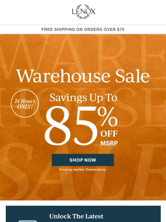Lenox: Warehouse Sale: Up To 85% Off 🤯 | Milled