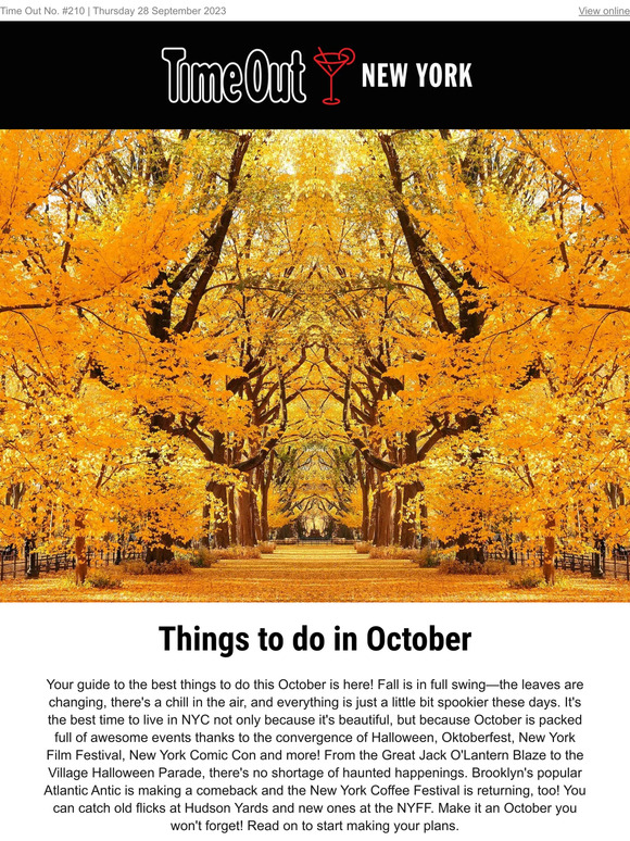 Time Out: The best things to do in NYC this October | Milled