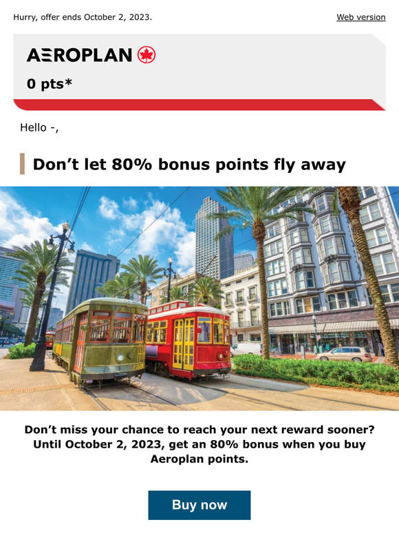 Air Canada: Don’t forget to boost your points balance with an 80% bonus ...