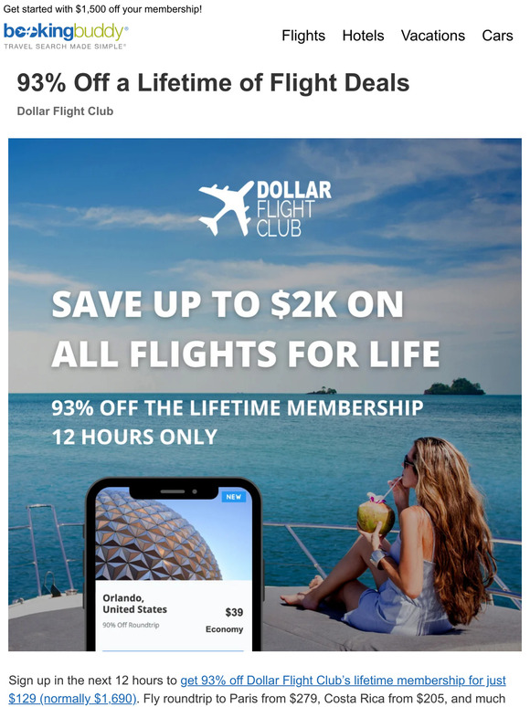 Booking Buddy: 12 Hours Only - Save Up to 90% on Every Flight For Life! | Milled