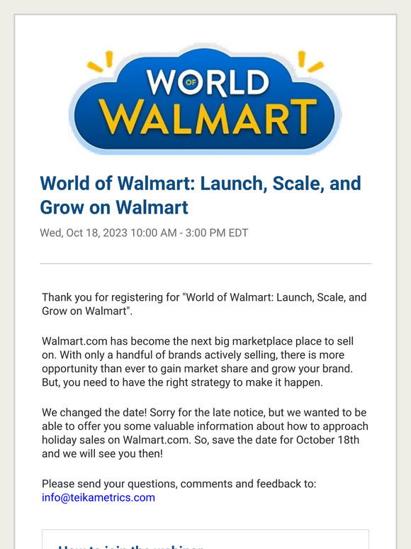 Teikametrics: World of Walmart: Launch, Scale, and Grow on Walmart ...