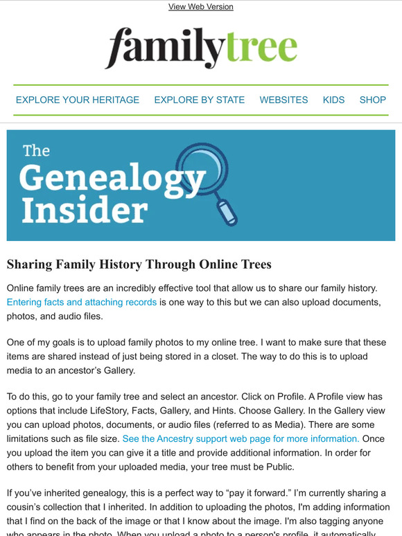 Family Tree Magazine: The Genealogy Insider: Sharing Family History ...