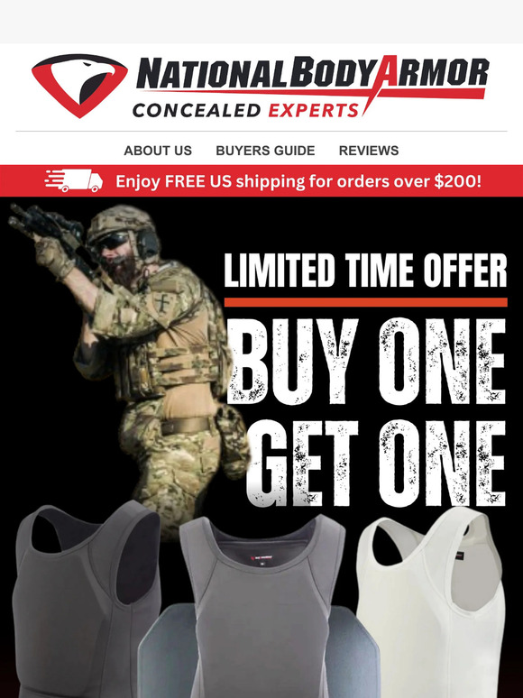 National Body Armor: Last 48 Hours: BOGO Deal on Premium Concealable ...