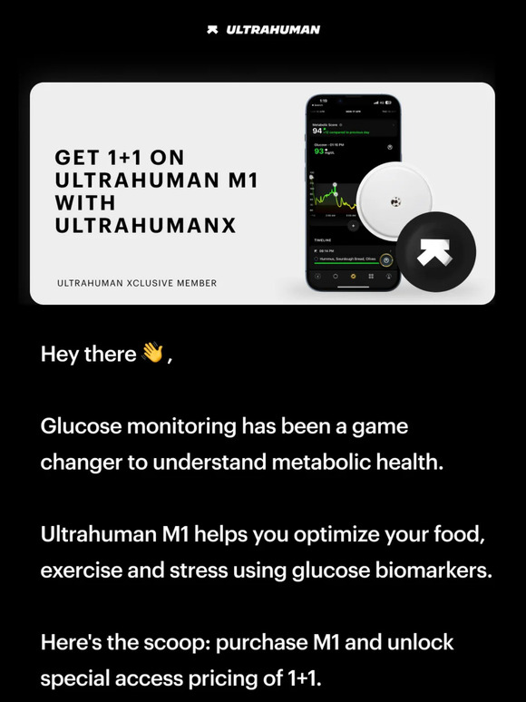 Ultrahuman Healthcare Pvt Ltd: Get 1+1 on M1 with UltrahumanX | Milled