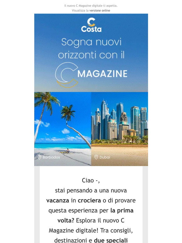 Costa Crociere: —, scopri tutte le promozioni e novità in un click 💛💙 ...