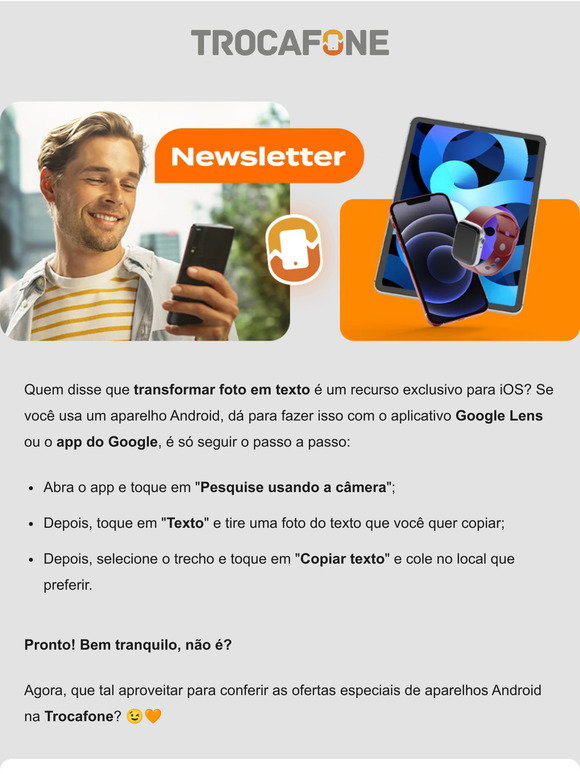 Trocafone: Aprenda a transformar foto em texto no Android 💡 | Milled
