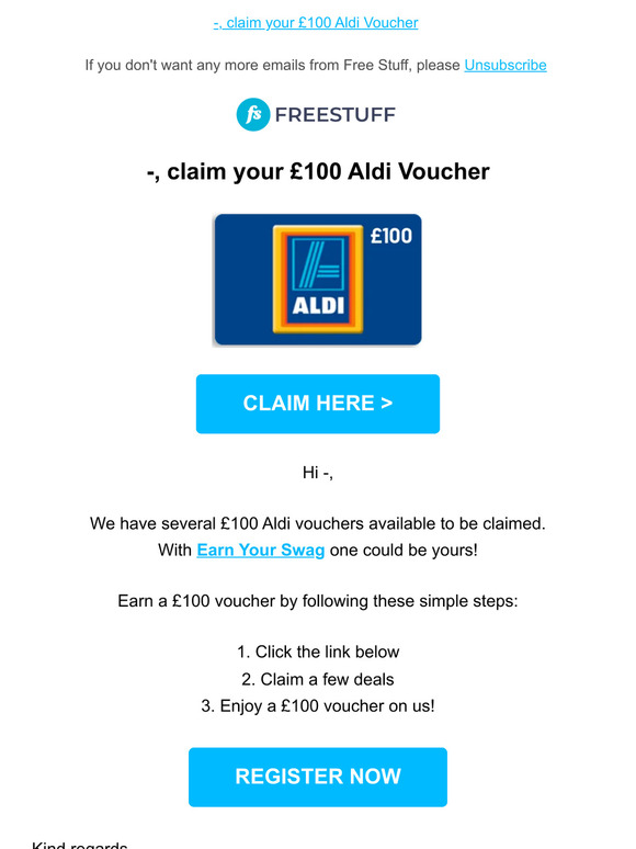 FreeStuffEU: Exclusive Aldi Voucher Available Here — | Milled