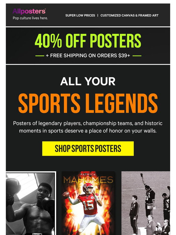 AllPosters: Greatest athletes of all time | Milled
