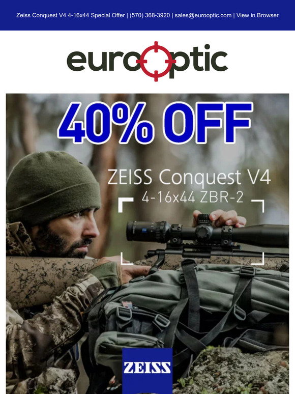 EuroOptic: 40% OFF: Zeiss Conquest V4 4-16x44mm with ZBR-2 Reticle ...