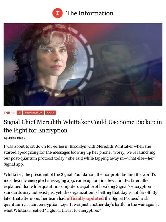 The Information: The 1:1 With Signal Chief Meredith Whittaker | Milled