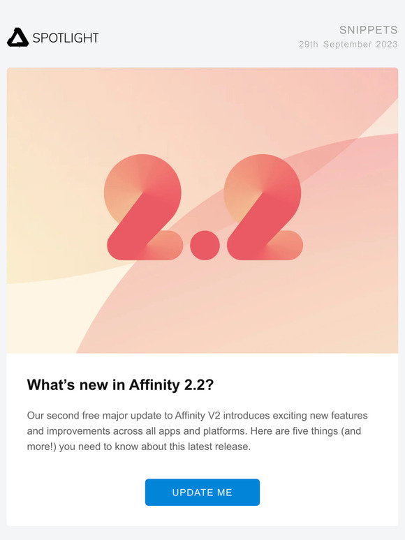 Serif: Spotlight: What’s new in Affinity 2.2? | Milled