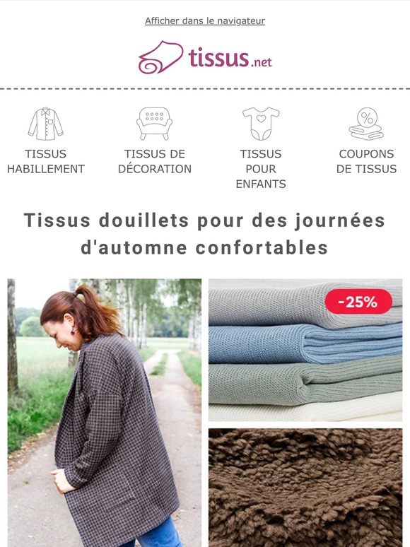 Tissus.net: -25 % sur le tissu teddy, la maille, le sweat, etc. | Milled