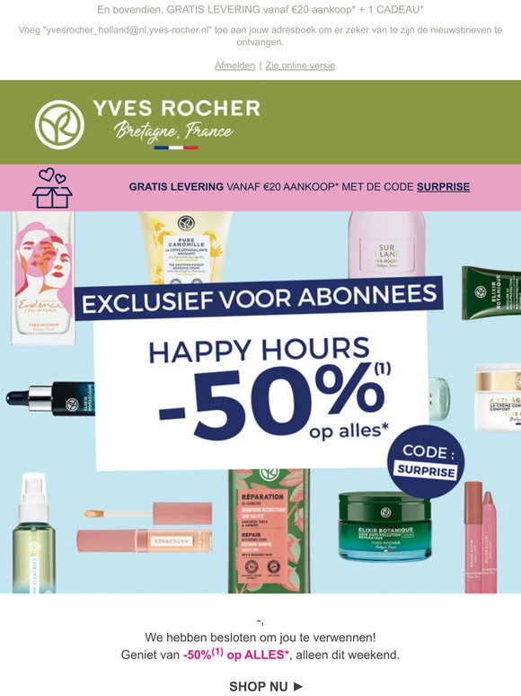 Yves Rocher: Happy Friday! Een exclusieve AANBIEDING voor jou, — | Milled