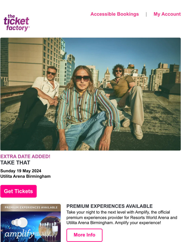 The Ticket Factory: Extra date added 🎫 Get your Take That tickets now ...