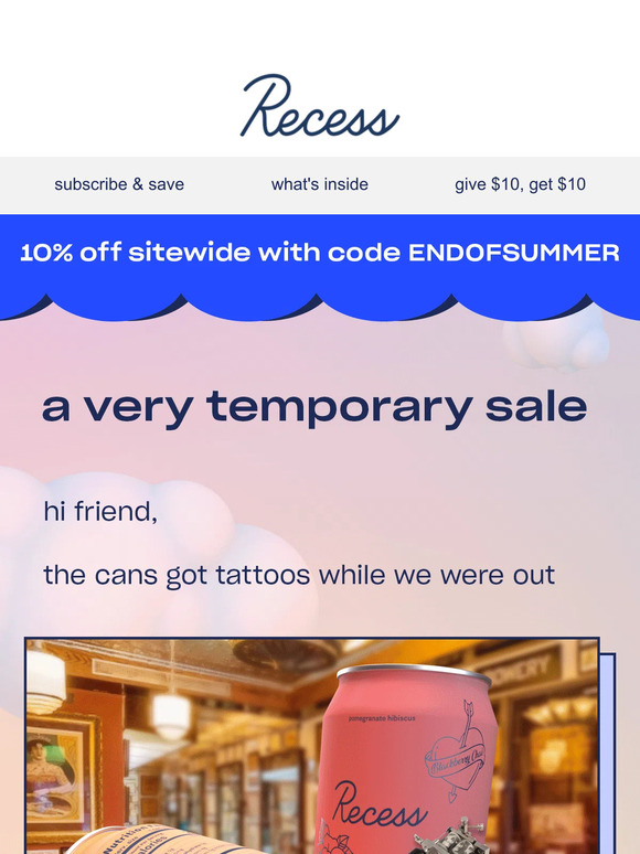 Recess Email Newsletters: Shop Sales, Discounts, and Coupon Codes