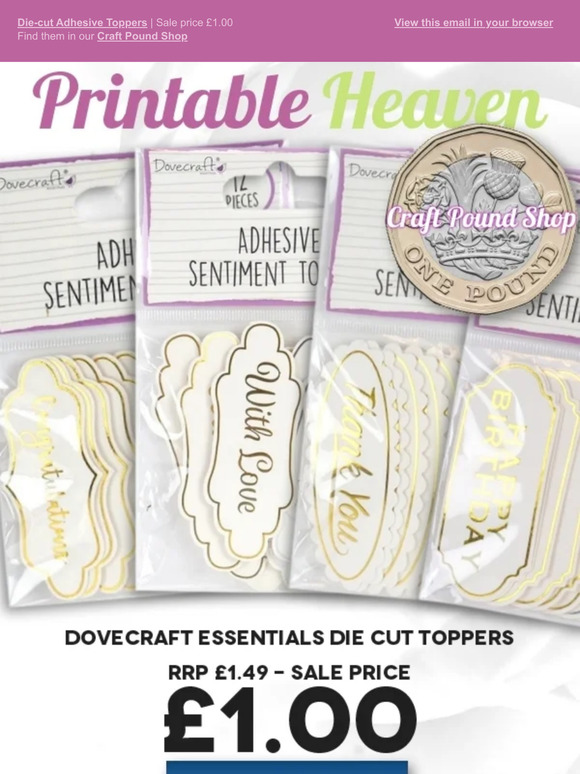 Printable Heaven: £1.00 Die-cut adhesive sentiment toppers | Packs of ...