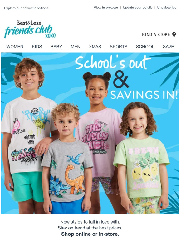 Best & Less: School holidays: get excited with these styles 🎉 | Milled