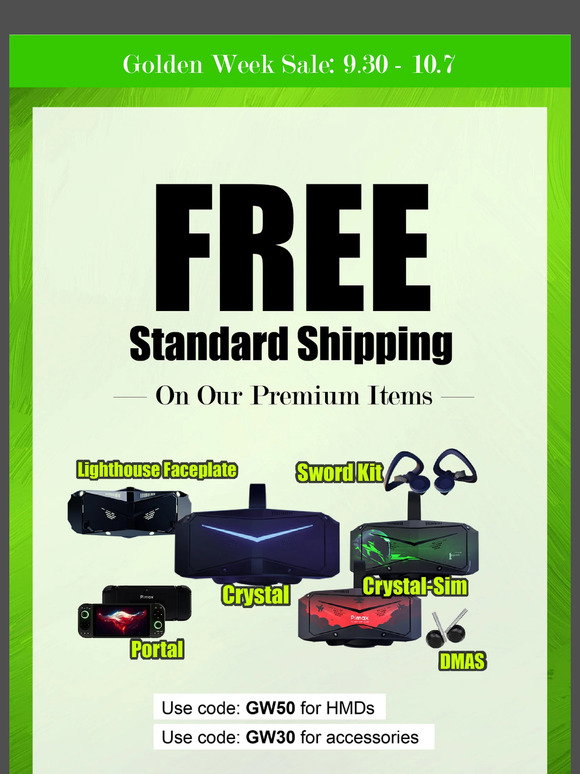 Pimax: Golden Week Sale: Free Standard Shipping Sitewide | Milled