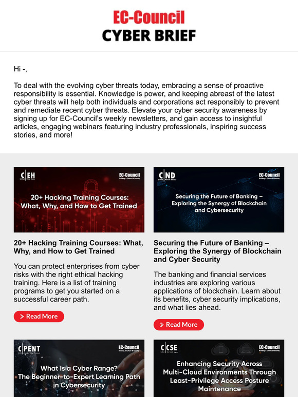 EC-Council: EC-Council Cyber Brief is Here! Get Cybersecurity Insights ...