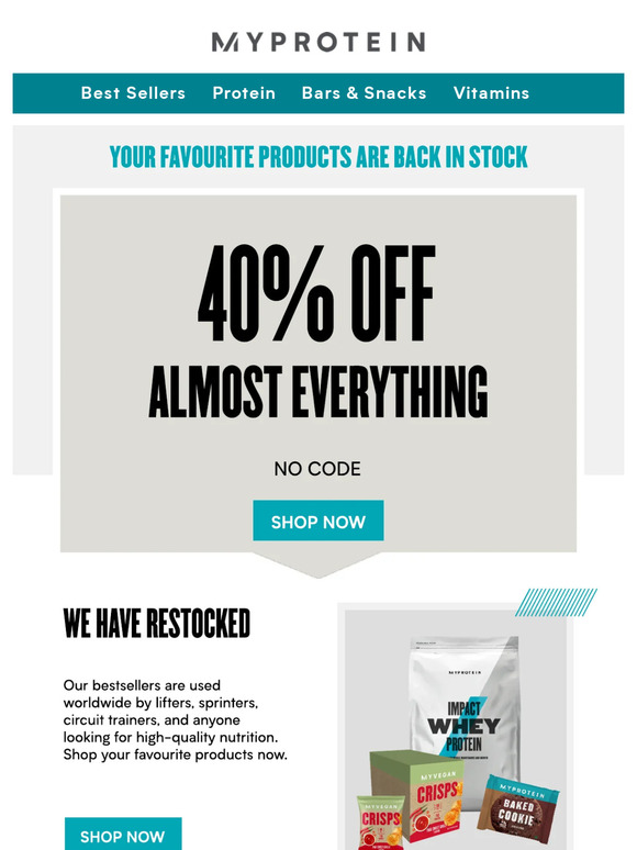 Myprotein: Save 40% on almost everything! | Milled