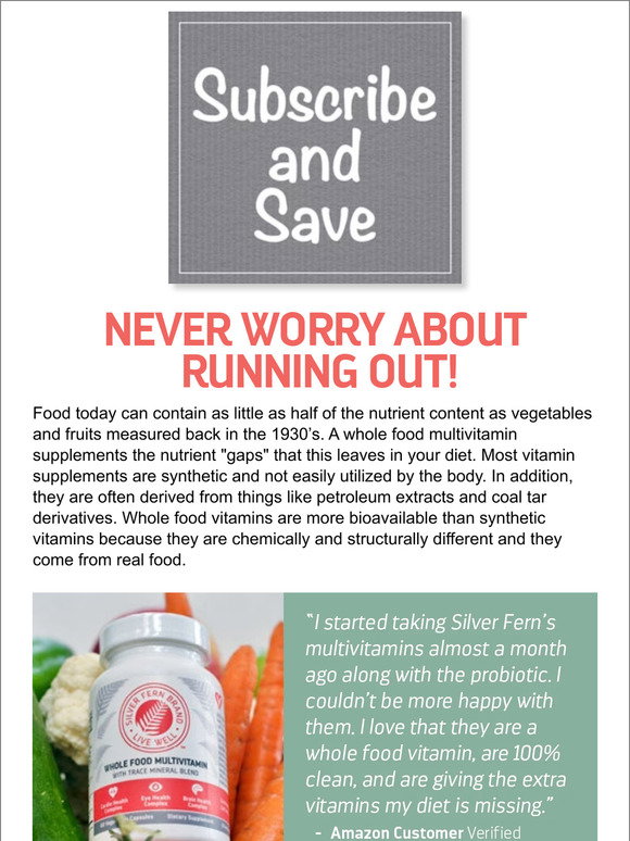Silver Fern Brand: Whole Foods Multivitamin - Subscribe & Save! | Milled