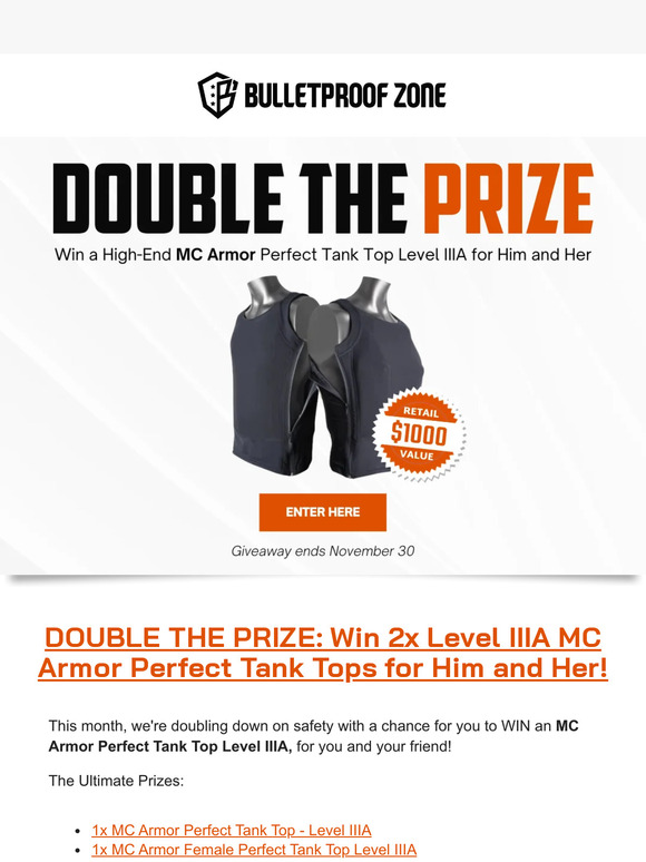 Bulletproof Zone: 🎉 DOUBLE THE PRIZE: Win MC Armor Level IIIA Tank Tops ...