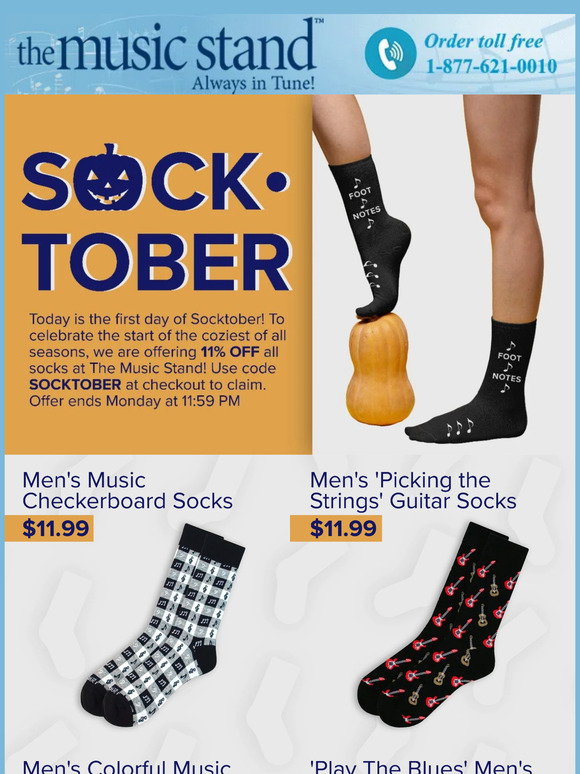 The Music Stand: ♫ SOCKTOBER: Get 11% Off All Socks For A Limited Time ...