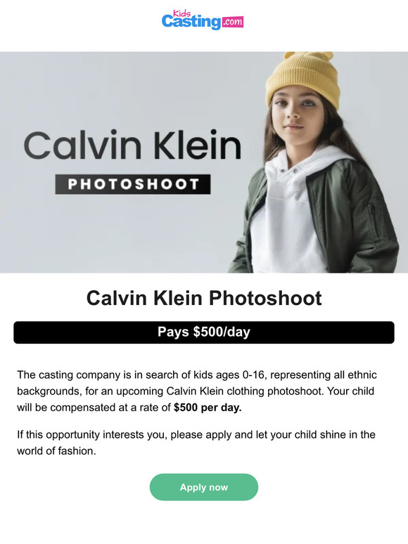 KidsCasting: Casting Kids for Calvin Klein Photoshoot | Milled