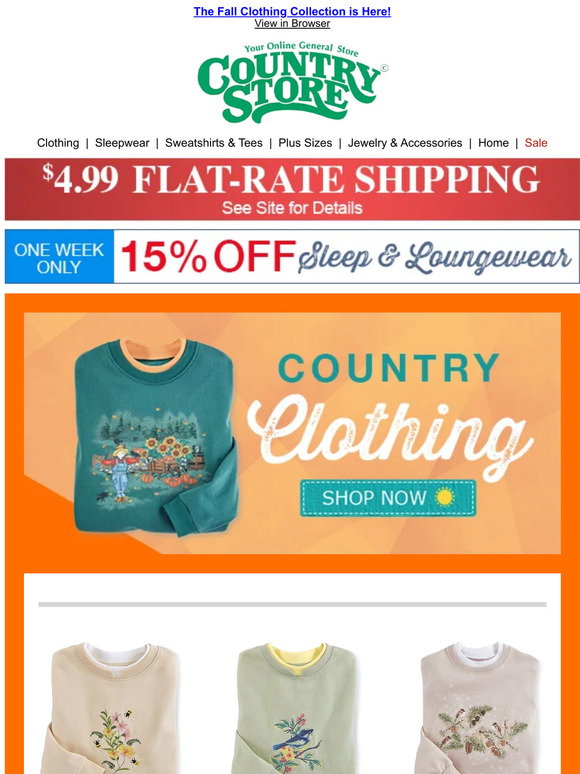 Country Store: See What's New & Classic in Fall Clothing ~ Styles for ...