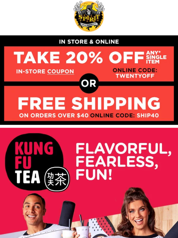 Spirit Halloween: 🥤 Exclusive Kung Fu Tea x Spirit | Milled