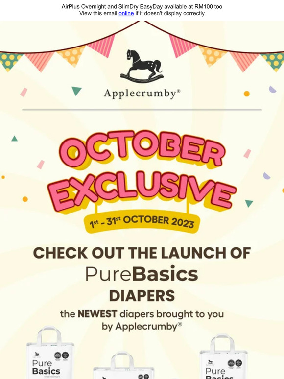 Applecrumby & Fish: 🚀 Launching PureBasics Diapers. Just RM100 for 4 ...
