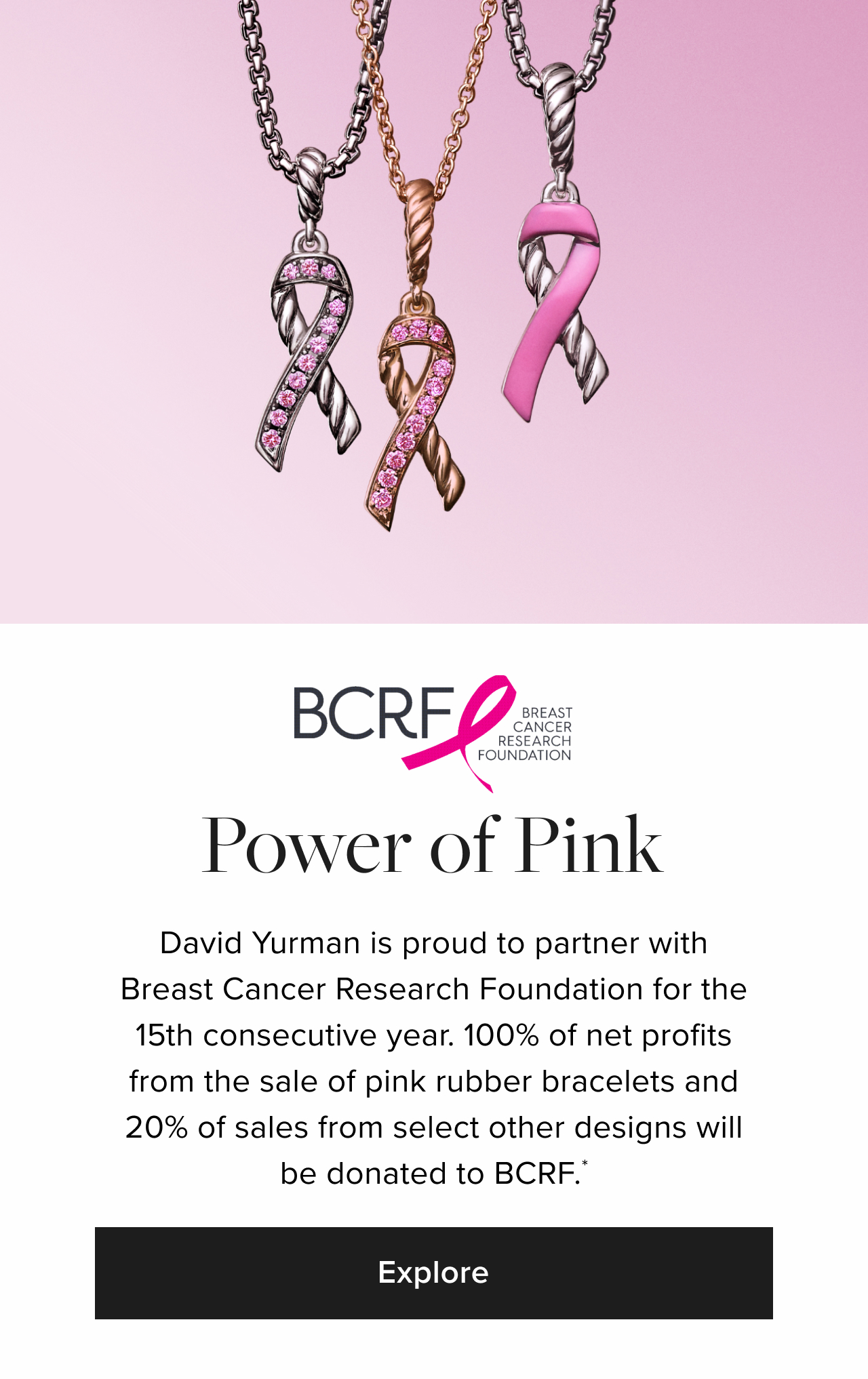 David Yurman: Think Pink: Designs That Support BCRF | Milled