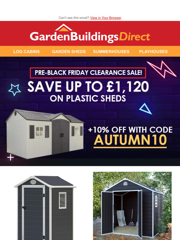 Garden Buildings Direct: Massive Sale! Metal And Plastic Sheds | Milled