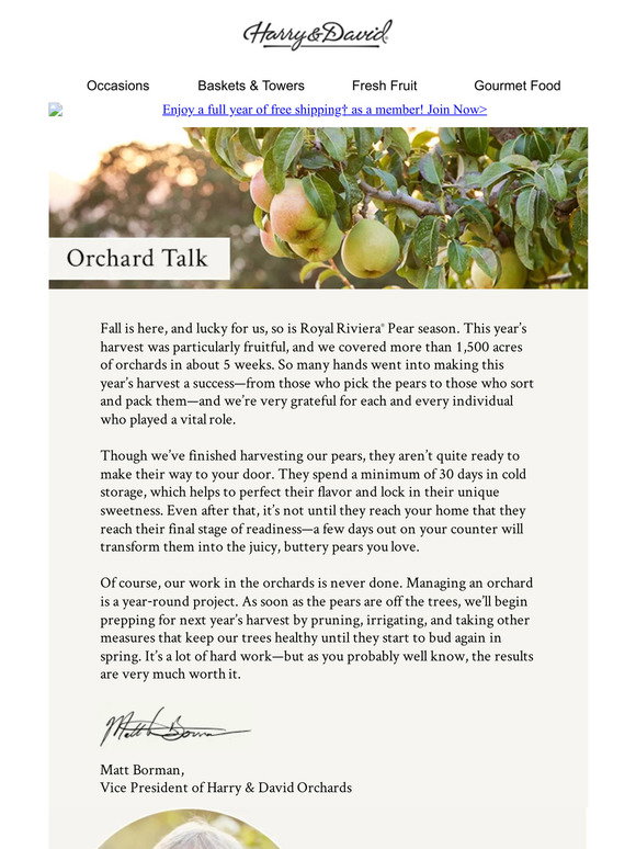 Harry & David: See what’s happening in the orchards. | Milled