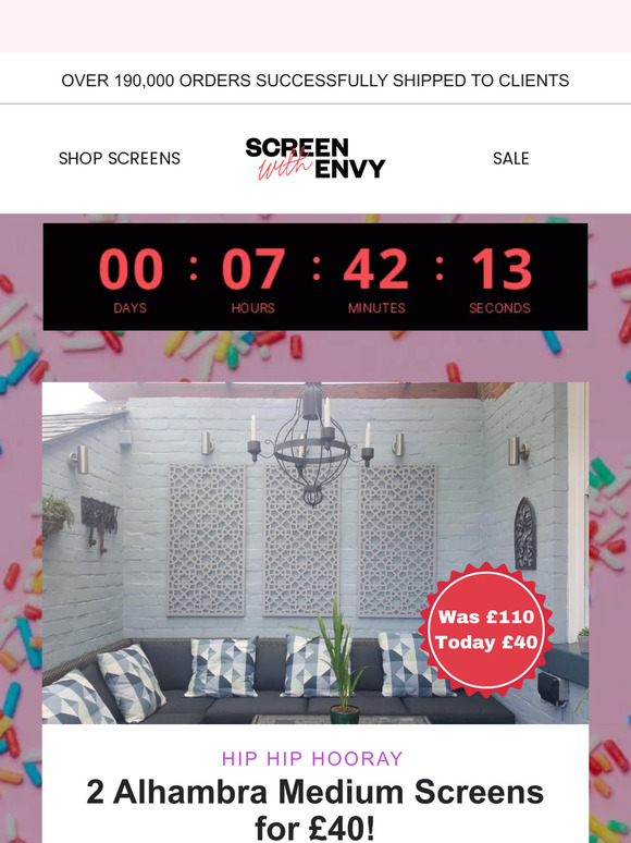 Screen With Envy: £40 for 2 Grey Medium Alhambra Screens | Milled