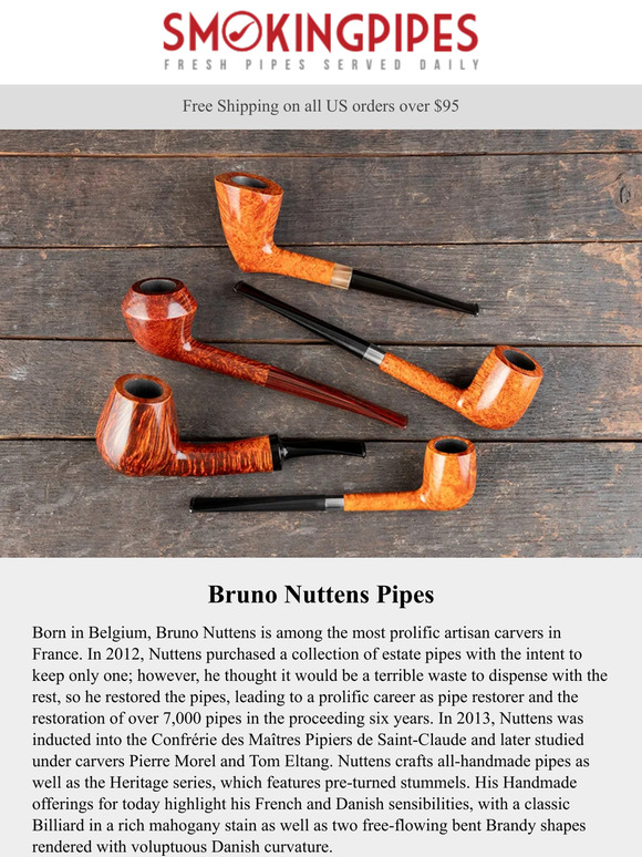 Smokingpipes: Bruno Nuttens Pipes | Classic Pipes with Danish/French Style | Milled