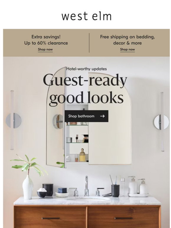West Elm: A stylish bathroom is a surefire way to impress a guest. | Milled