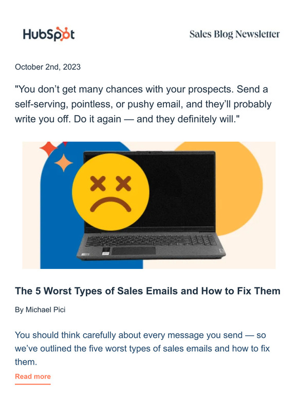 HubSpot: The 5 Worst Types of Sales Messages and How to Fix Them ...