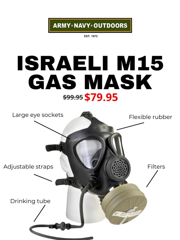 Army Navy Outdoors: Rare Find Special: Israeli M15 Gas Mask | Milled