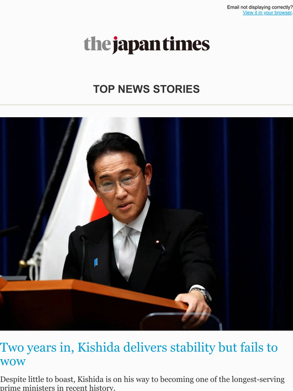 The Japan Times: Today's top news: Two years in, Kishida delivers ...