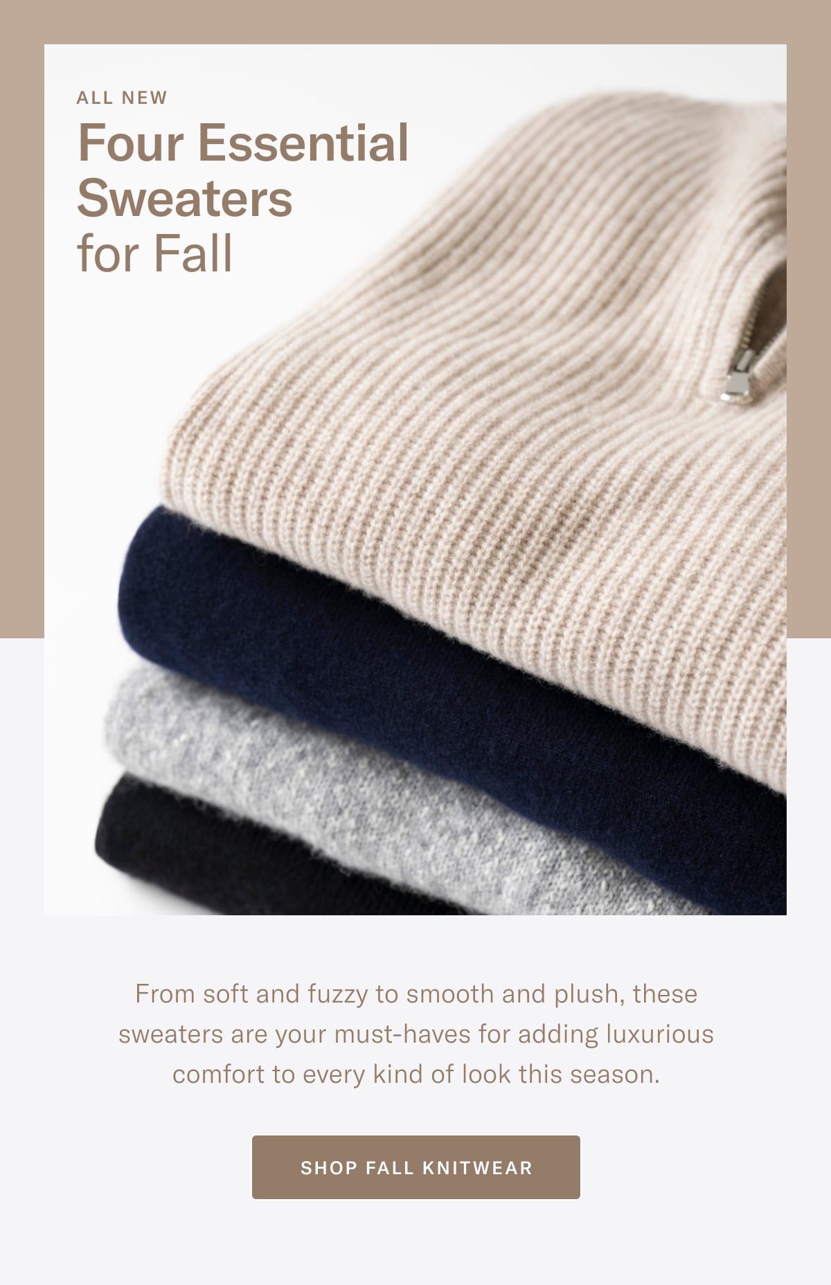 Proper Cloth: Four Essential Sweaters for Fall ft. All-New Knits | Milled