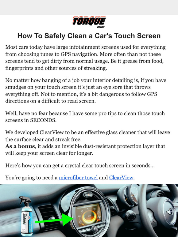 Torque Detail: Dirty touch screen? Clean it SAFELY in seconds | Milled