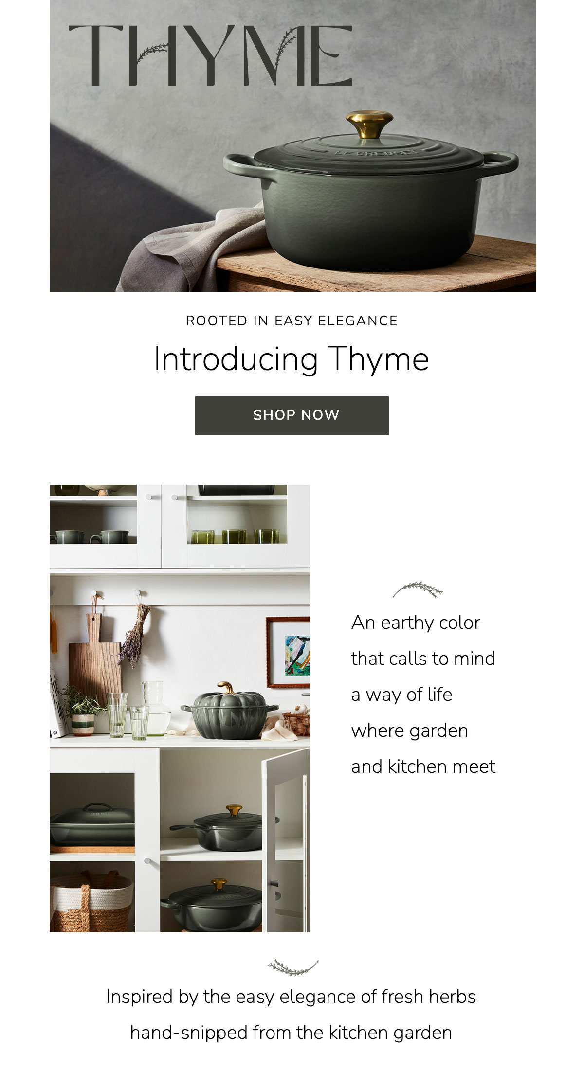 Le Creuset: Introducing Our Latest Addition: Thyme, an Elegant New ...