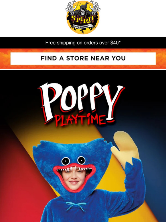 Spirit Halloween: 😨 NEW Poppy Playtime costumes! | Milled