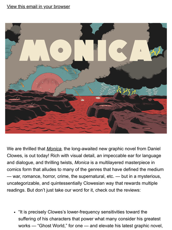 Fantagraphics: Monica by Daniel Clowes is out today! | Milled