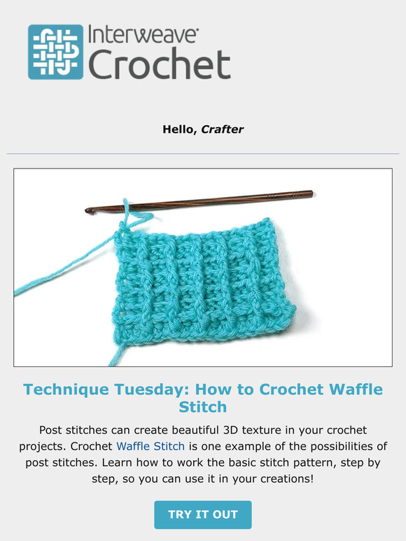 Interweave: How to Crochet Waffle Stitch: Step by Step | Milled