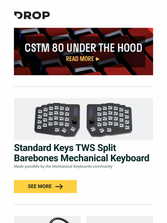 Drop: Standard Keys TWS Split Barebones Mechanical Keyboard, 1MORE ...